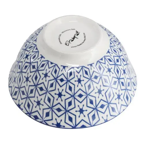 ELAMA Moxy 6 Piece Assorted Design 20oz Porcelain Footed Bowl Set
