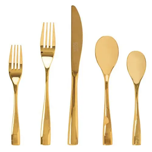 GIBSON HOME Holland Road 20 Piece Gold Stainless Steel Flatware Set - Metallic Gold