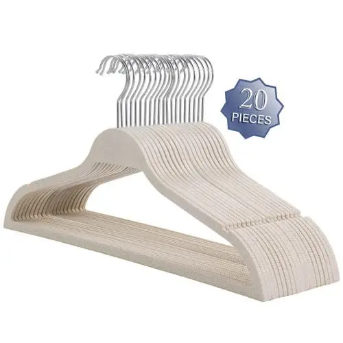 ELAMA 20 Piece Biodegradable Coat Hangers - Wheat