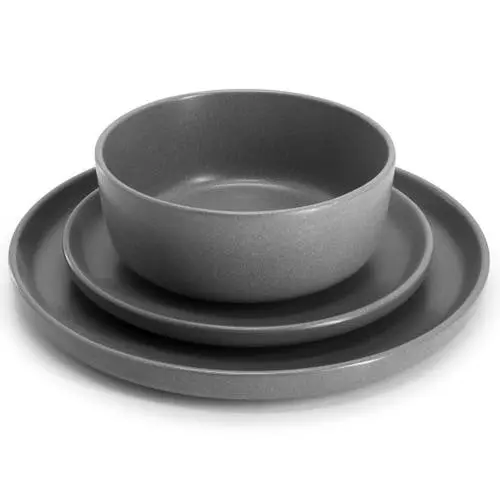 SOHO LOUNGE Bryant Park 12 Piece Reactive Stoneware Dinnerware Set