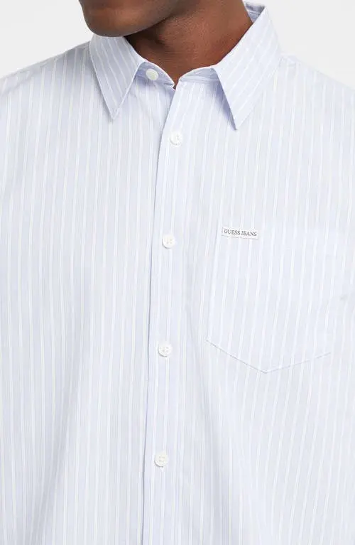 Guess Regular Fit Stripe Cotton Button-up Shirt