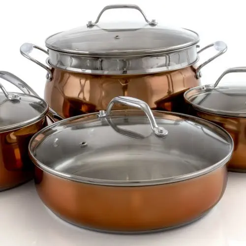 OSTER Carabello 9 Piece Stainless Steel Cookware Combo Set