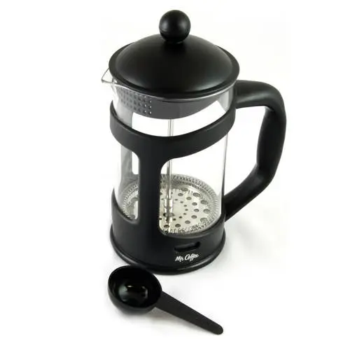 MR COFFEE Brivio 28 Ounce Glass French Press Coffee Maker With Plastic Lid