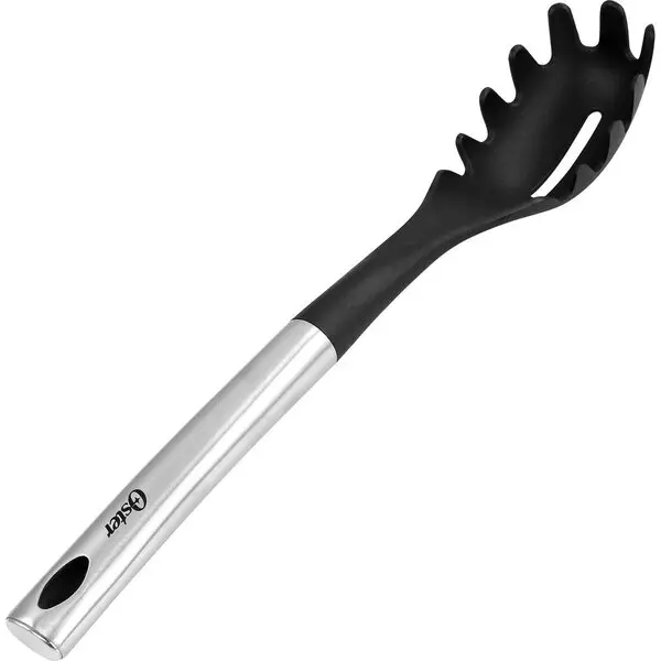 OSTER Baldwyn Nylon Pasta Server Kitchen Utensil With Stainless Steel Handle - Black