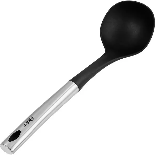 OSTER Baldwyn Nylon Ladle Kitchen Utensil With Stainless Steel Handle - Black