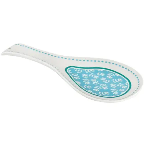 GIBSON HOME Village Vines Fine Ceramic Spoon Rest - Blue