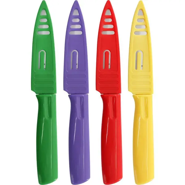 GIBSON EVERYDAY Colorsplash 4 Piece Paring Knife Set - Assorted