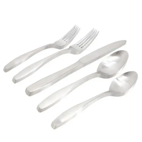 GIBSON HOME Karlton 20 Piece Stainless Steel Flatware Set - Metallic Silver