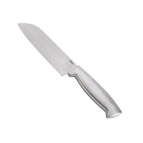 OSTER Baldwyn 6.5 Inch High Carbon Stainless Steel Santoku Knife - Silver