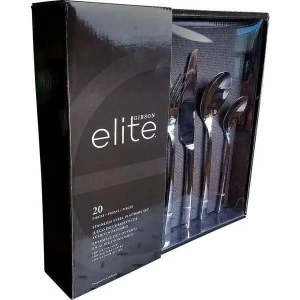 GIBSON ELITE Sparland 20 Piece Stainless Steel Flatware Set - Silver