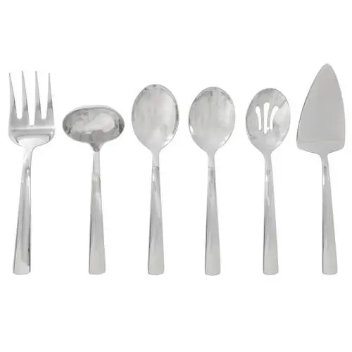OSTER Eastleigh 6 Piece Stainless Steel Hostess Set With Mirror Polish Finish - Metallic Silver