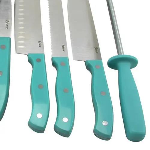 OSTER Evansville 14 Piece Stainless Steel Blade Cutlery Set With Plastic Handles