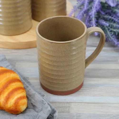 GIBSON HOME Terra Bella 4 Piece 18.5 Ounce Terracotta Mug Set