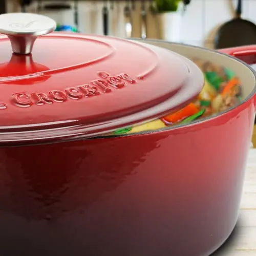 CROCK-POT 7 Quart Oval Enameled Cast Iron Dutch Oven