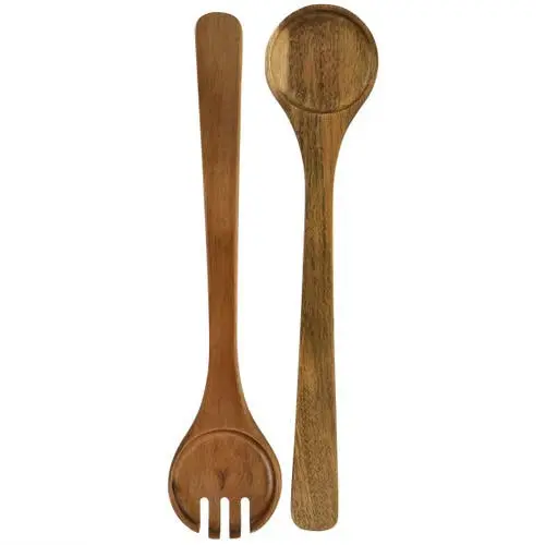 GIBSON ELITE 3 Piece Acacia Wood Salad Bowl And Spoon Set