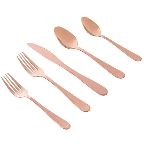 GIBSON HOME Stravidia 20 Piece Flatware Set Gold Stainless Steel - Metallic Gold