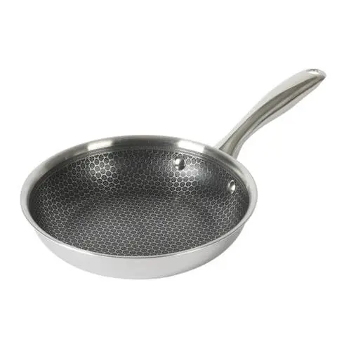 OSTER Modessa 8 Inch Nonstick Triply Stainless Steel Frying Pan - Metallic Silver