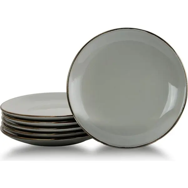 ELAMA Tahitian Sand 6-piece Salad Plate Set - Gray