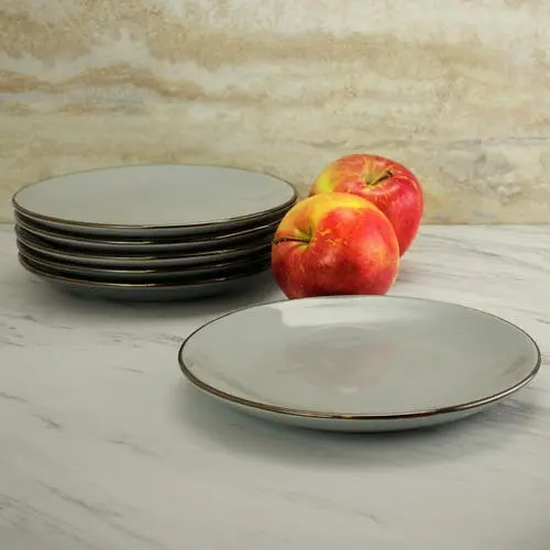 ELAMA Tahitian Sand 6-piece Salad Plate Set