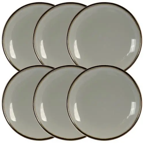 ELAMA Tahitian Sand 6-piece Salad Plate Set