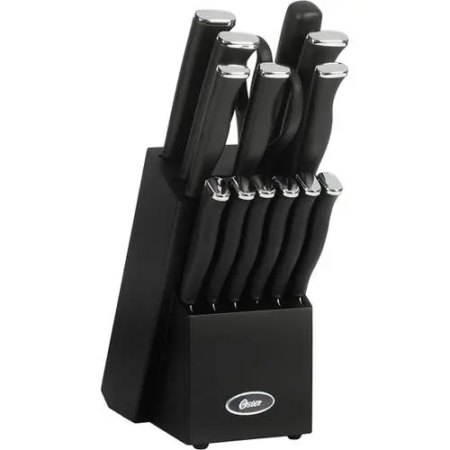 OSTER Langmore 15 Piece Stainless Steel Blade Cutlery Set - Black