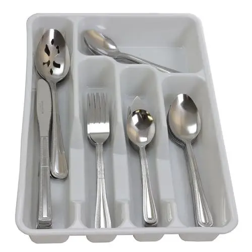 GIBSON HOME Basic Living Aston 45 Piece Flatware Set With Plastic Tray