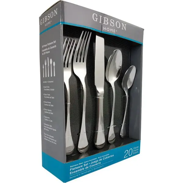 GIBSON  HOME Classic Manchester 20-piece Flatware Set - Metallic Silver