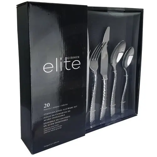 GIBSON ELITE Ambassador 20 Piece Stainless Steel Flatware Set - Metallic Silver