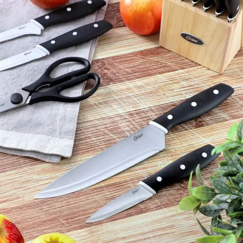 OSTER Collister 15 Piece Stainless Steel Cutlery Set With Soft Grip Handles