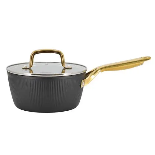 OSTER Abbottsford 2.5 Quart Nonstick Aluminum Saucepan With Glass Lid