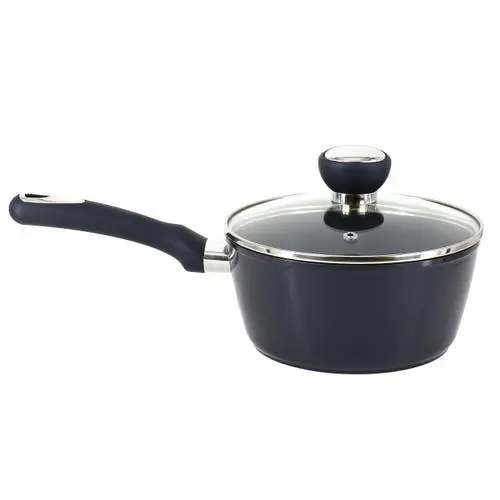 OSTER Hawke 1.9 Quart Ceramic Nonstick Aluminum Saucepan With Lid - Blue