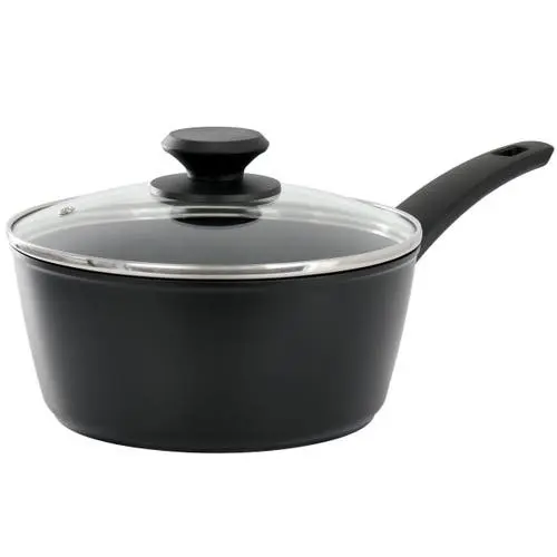 OSTER Connelly 2.5 Quart Textu Nonstick Aluminum Saucepan With Lid - Black