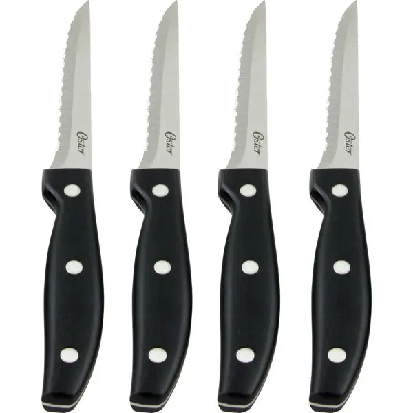 OSTER Granger 4.5 In. Stainless Steel Blade Steak Knife Set - Black