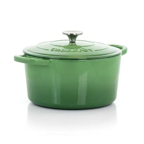 CROCK-POT 7 Quarts Enameled Cast Iron Dutch Oven - Green