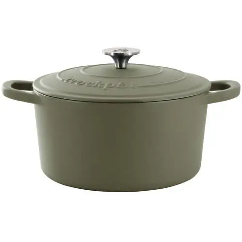CROCKPOT 7 Quart Enameled Cast Iron Dutch Oven - Green