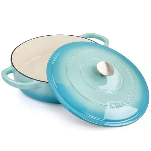 CROCK-POT 5 Quart Enameled Cast Iron Braiser Pan With Lid