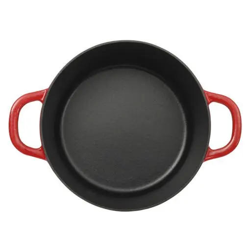 CROCK POT 3 Quart Enameled Cast Iron Dutch Oven With Borosilicate Lid