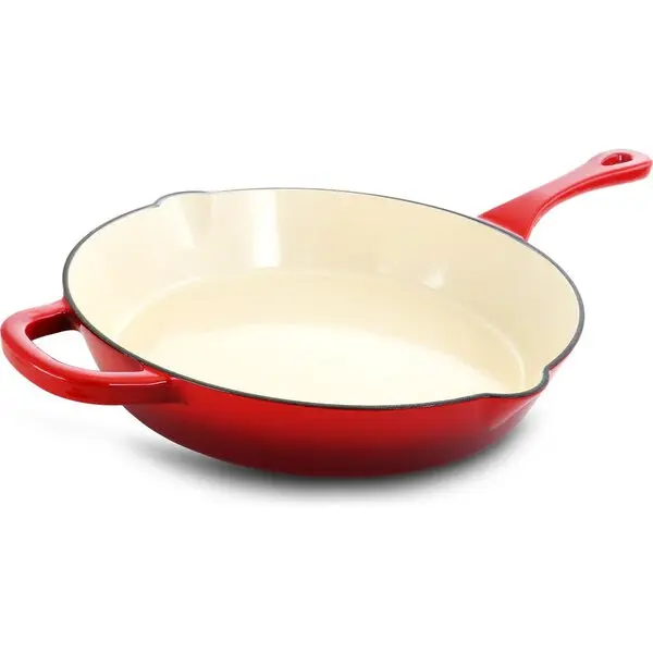 CROCK-POT 12 Inch Enameled Cast Iron Skillet - Red