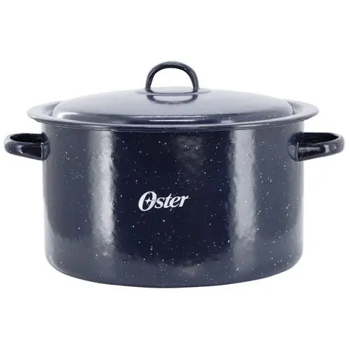 OSTER Castillo 11 Quart Enamel On Steel Stock Pot With Lid - Blue