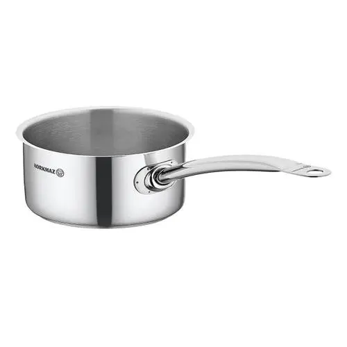KORKMAZ Gastro Proline 4.5 Liter Stainless Steel Saucepan - Metallic Silver