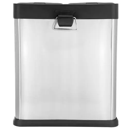 ELAMA 2 Section 15 Liter/ 4 Gallon Each Section Trash And Recycling Step Bin
