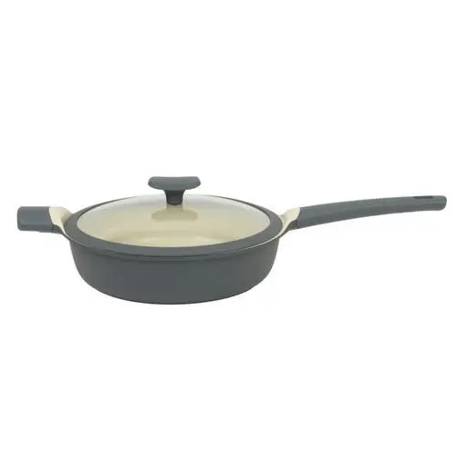 OSTER Rooney 4.1 Quart Ceramic Nonstick Cast Aluminum Saute Pan With Lid - Grey