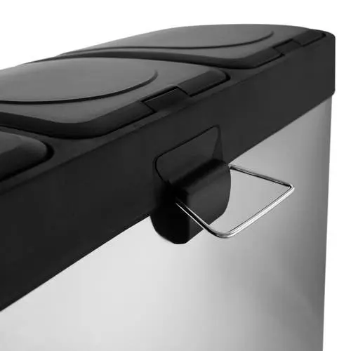 ELAMA 3 Section 15 Liter/4 Gallon Each Section Trash And Recycling Step Bin