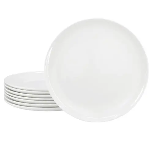 GIBSON ELITE Peninsula 8 Piece 10.75 Inch Bone China Dinner Plate Set - White