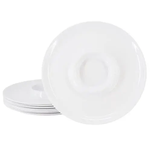 Gibson Grayson 12 Piece 12 Inch Round Melamine Chip And Dip Platter Set - White