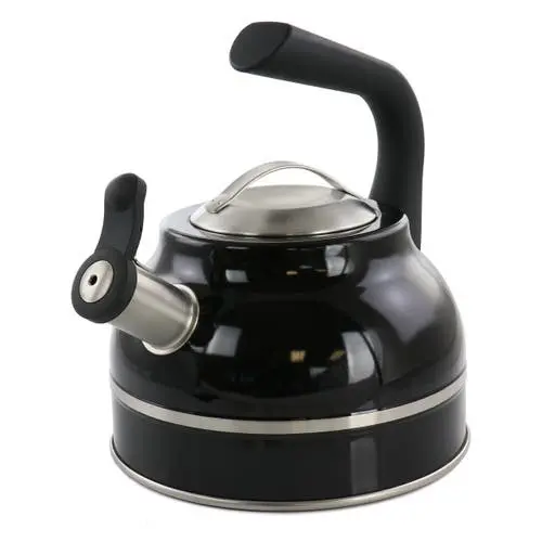 KENMORE 2.3 Quart Stainless Steel Whistling Tea Kettle - Black