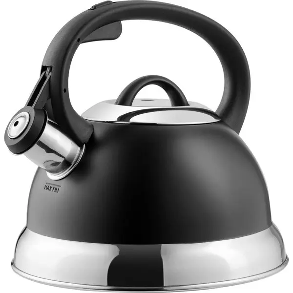 MR. COFFEE Flintshire 1.75 Quart Whistling Stovetop Tea Kettle - Black