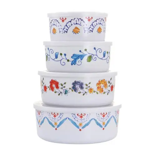 GIBSON HOME 8 Piece Anaya Round Nesting Food Storage Set