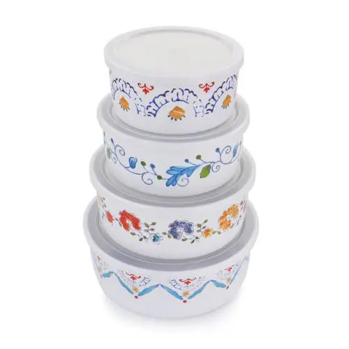 GIBSON HOME 8 Piece Anaya Round Nesting Food Storage Set