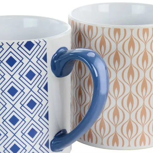 MR. COFFEE Bliss 4 Piece 20oz Can Shaped Stoneware Mug Set